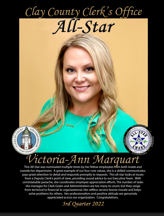 All-Star Employee Awards | Clay County Clerk of Court