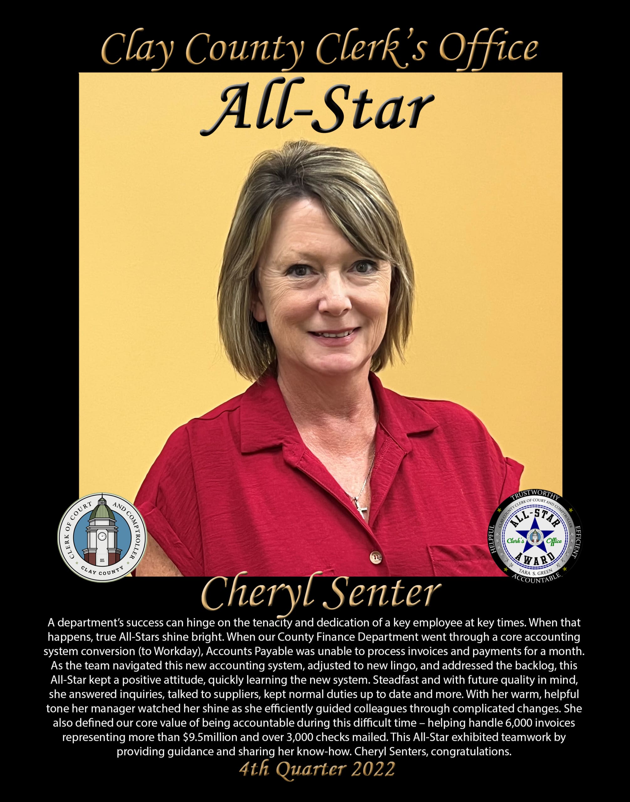 All-Star Employee Awards | Clay County Clerk of Court