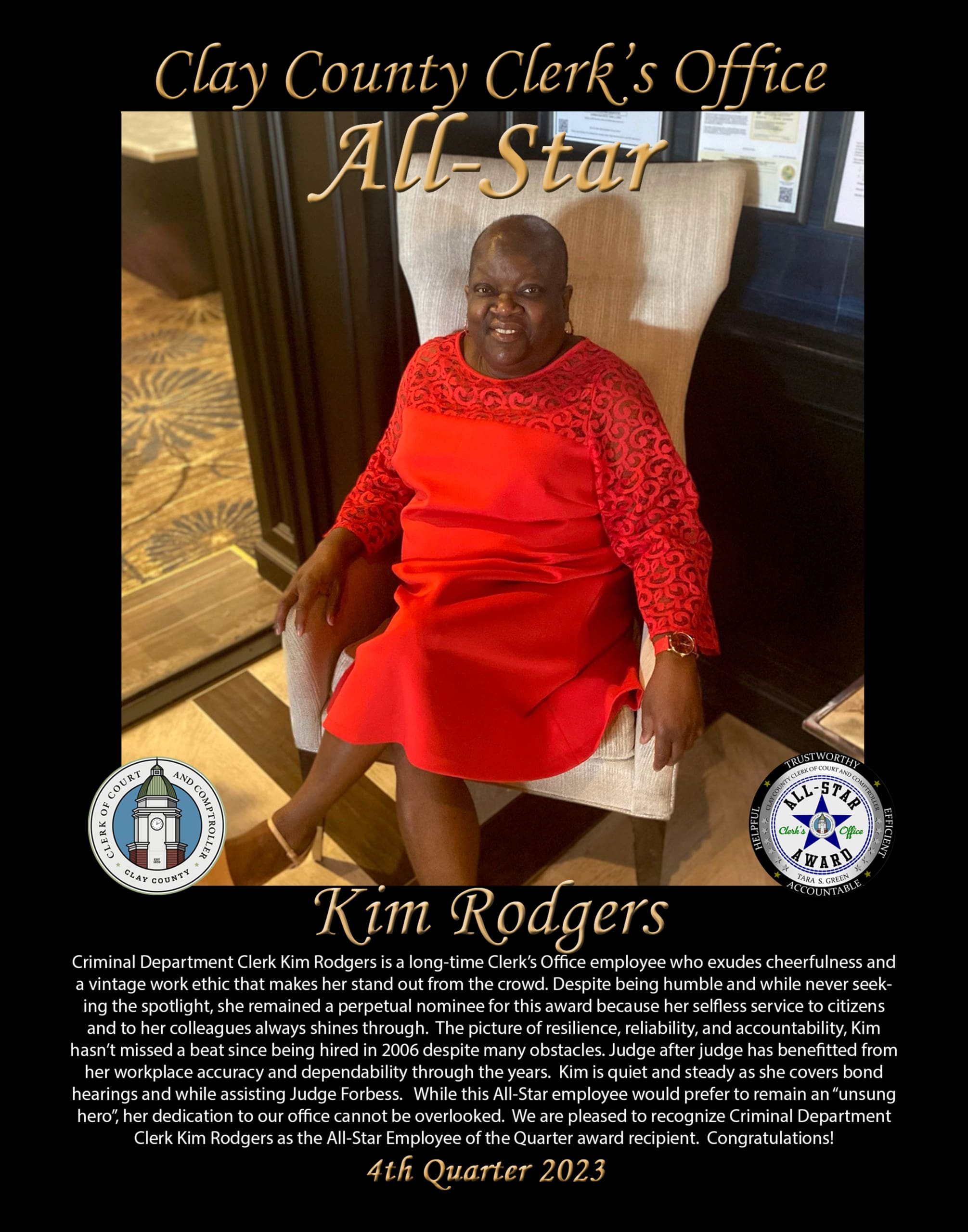 All-Star Employee Awards | Clay County Clerk of Court