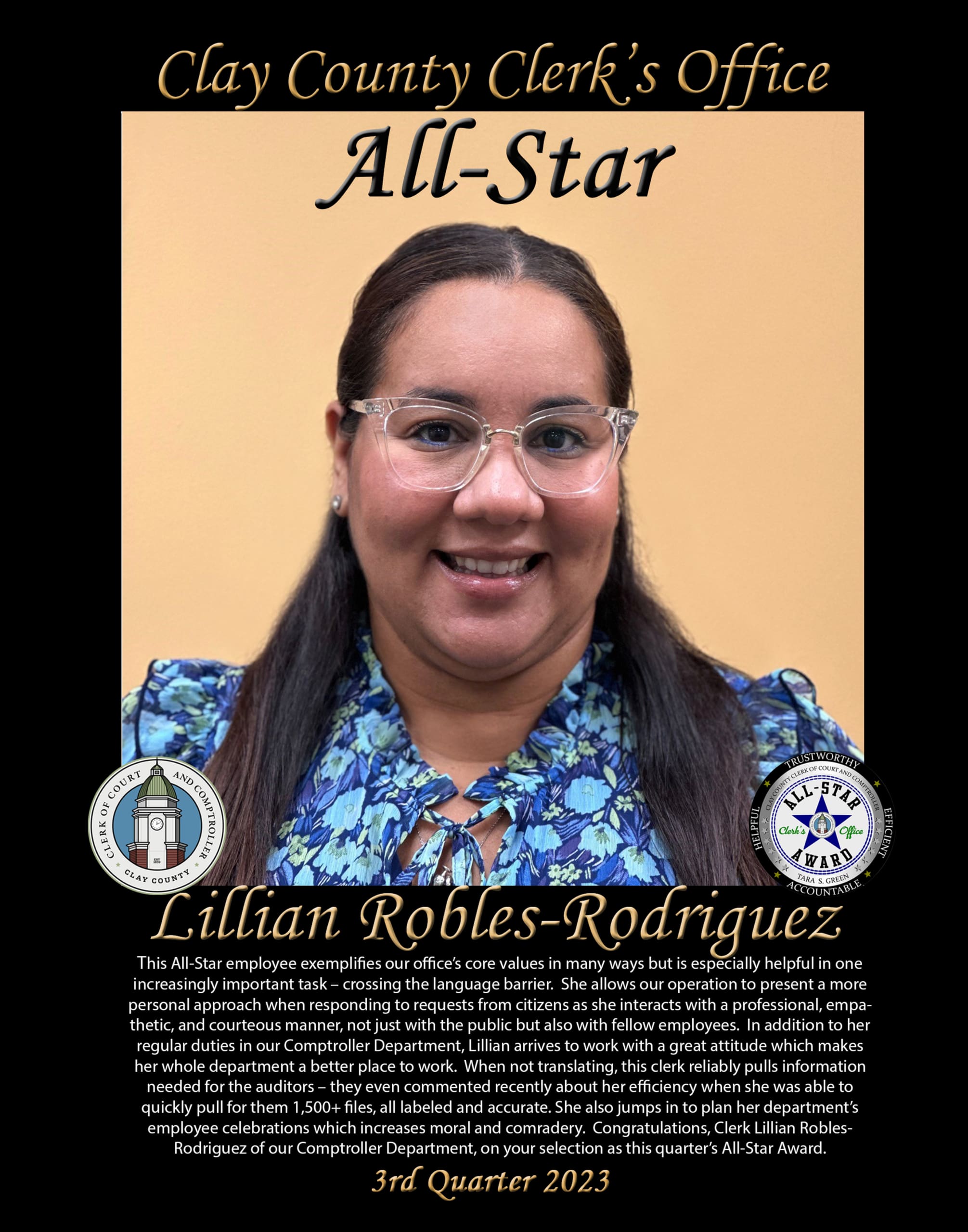 All-Star Employee Awards | Clay County Clerk of Court